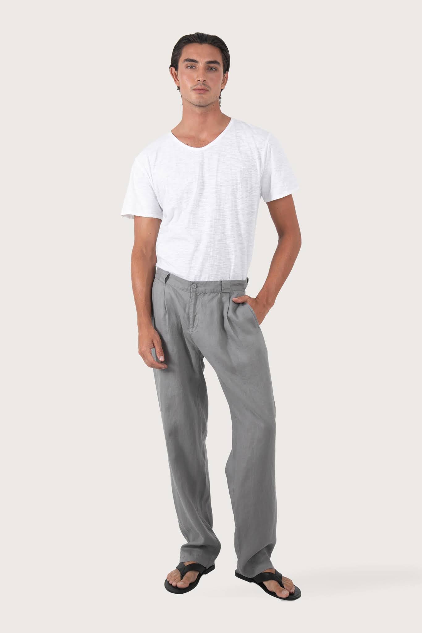 Java Linen Pants Grey - By The Sea Bali